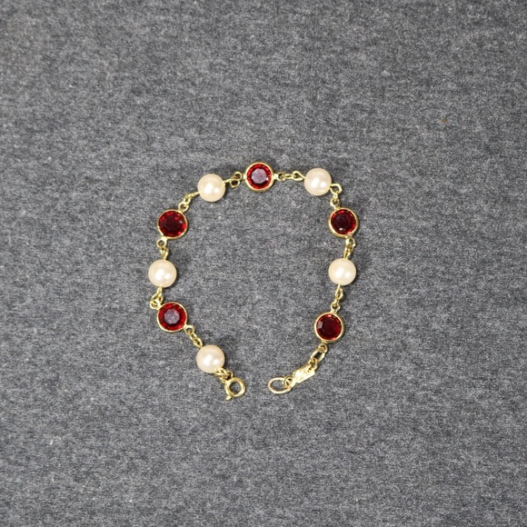 Swarovski | Jewelry | Swarovski Red Crystal Gold Plated Bracelet | Poshmark